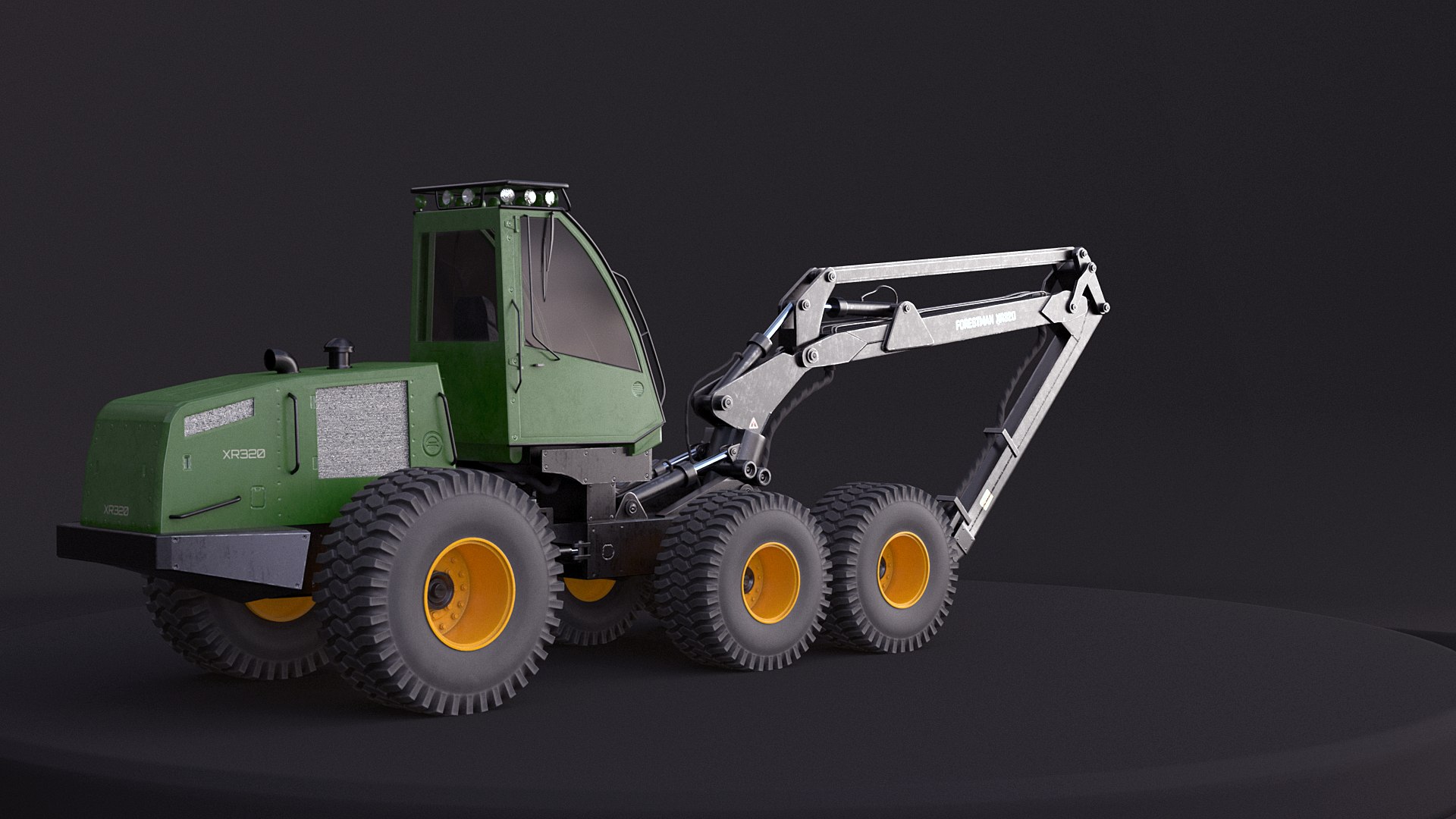 3D Generic Modern Forestry Harvester Model - TurboSquid 2110578