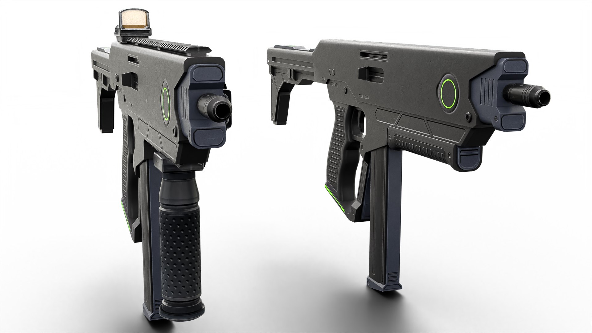 3D Futuristic SMG Compact Sci-Fi Submachine Gun - TurboSquid 2420806