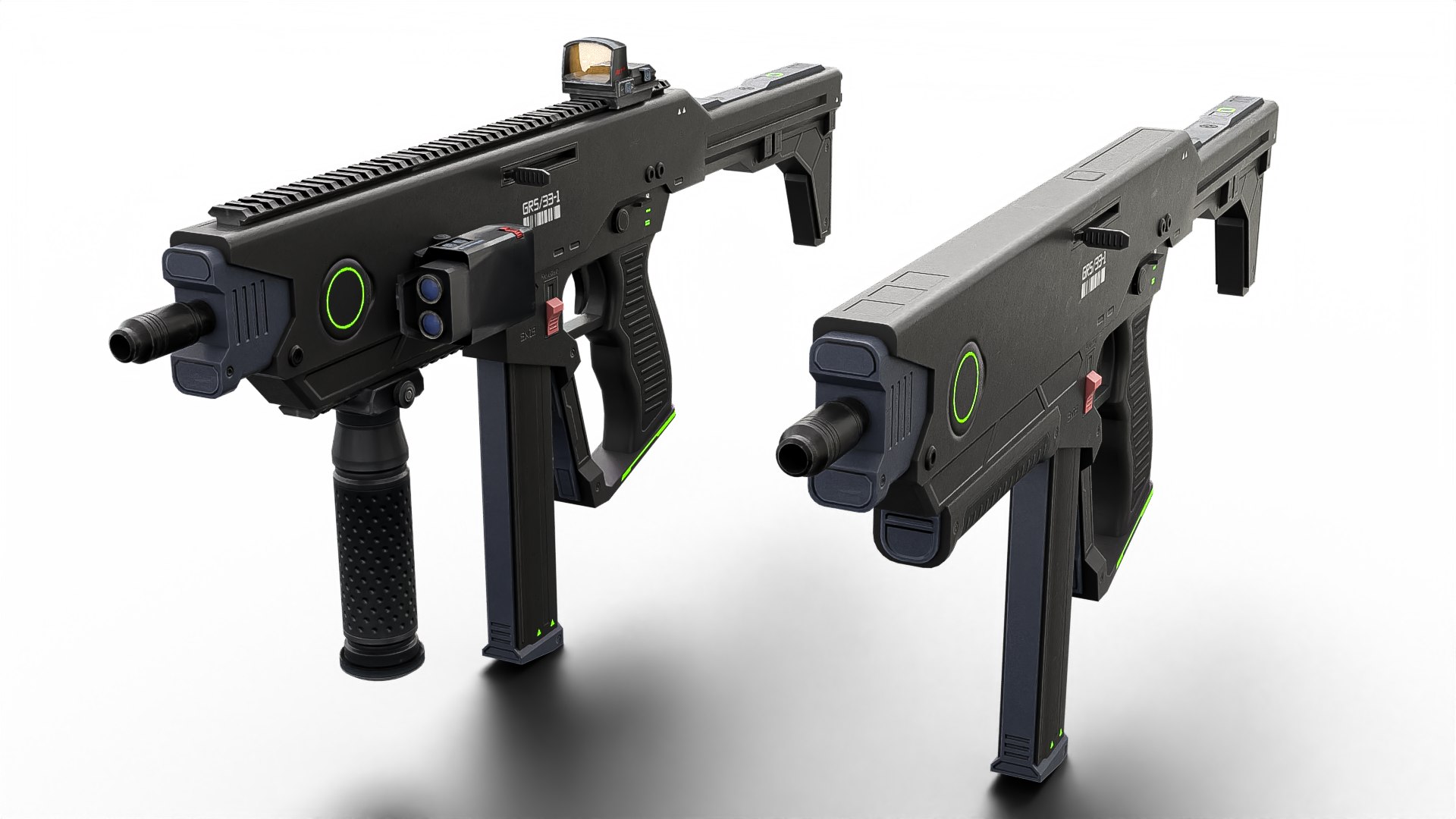 3D Futuristic SMG Compact Sci-Fi Submachine Gun - TurboSquid 2420806