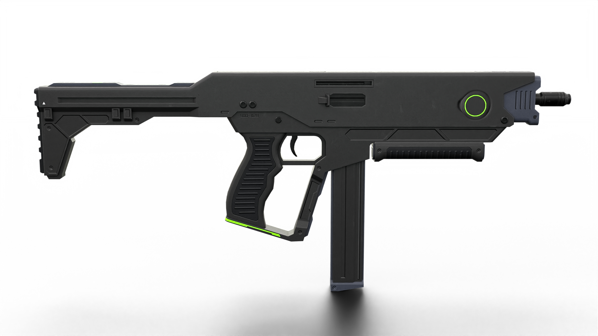 3D Futuristic SMG Compact Sci-Fi Submachine Gun - TurboSquid 2420806