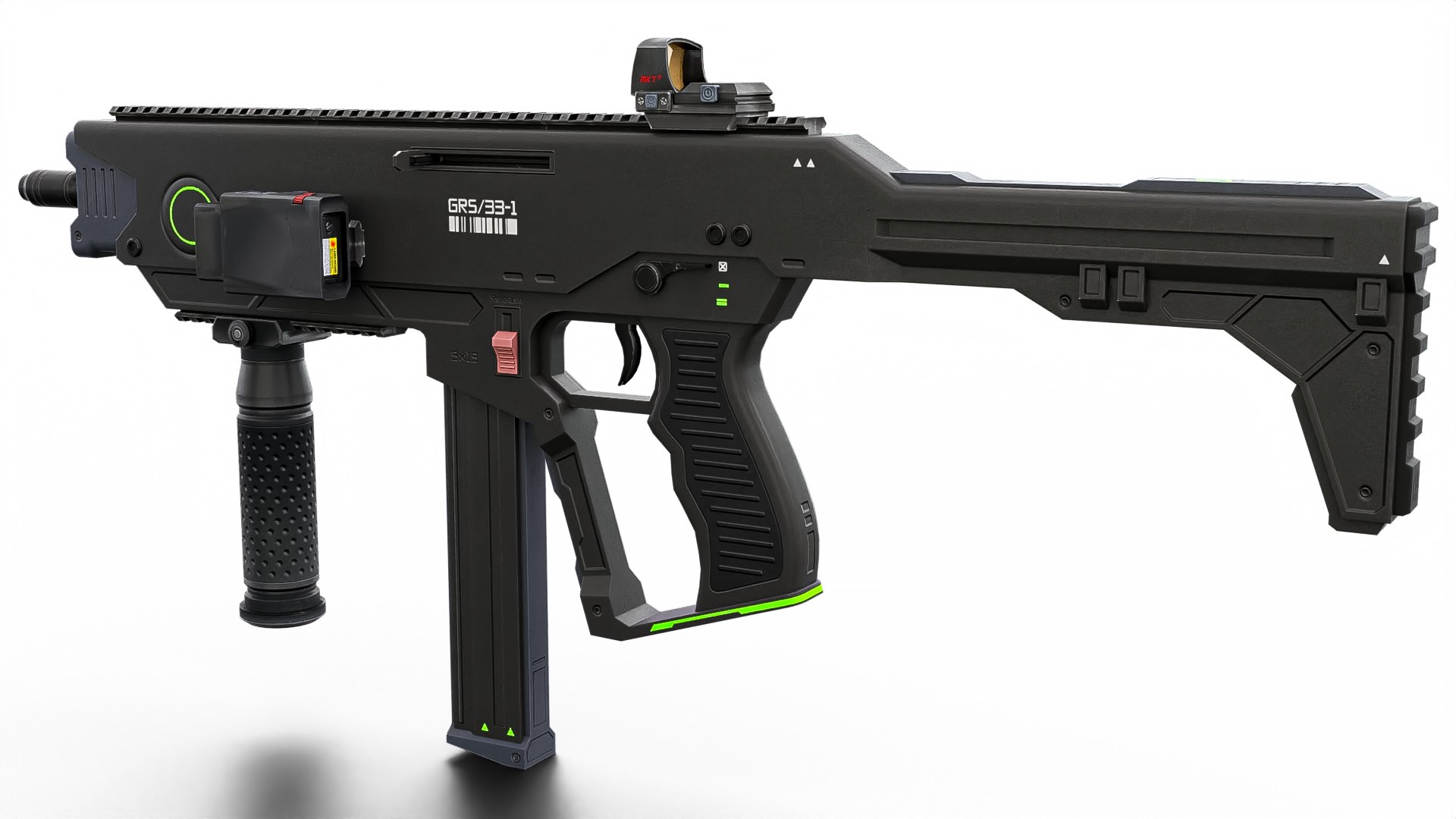 3D Futuristic SMG Compact Sci-Fi Submachine Gun - TurboSquid 2420806