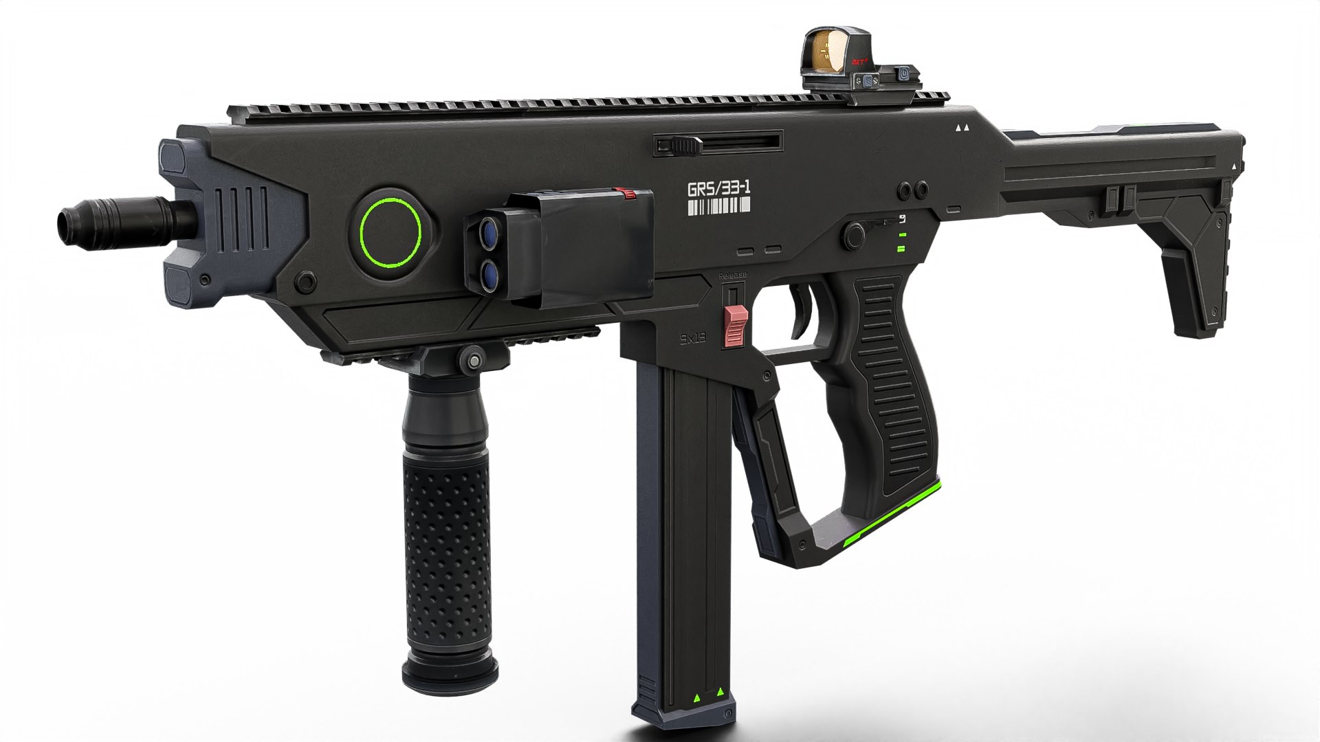 3D Futuristic SMG Compact Sci-Fi Submachine Gun - TurboSquid 2420806