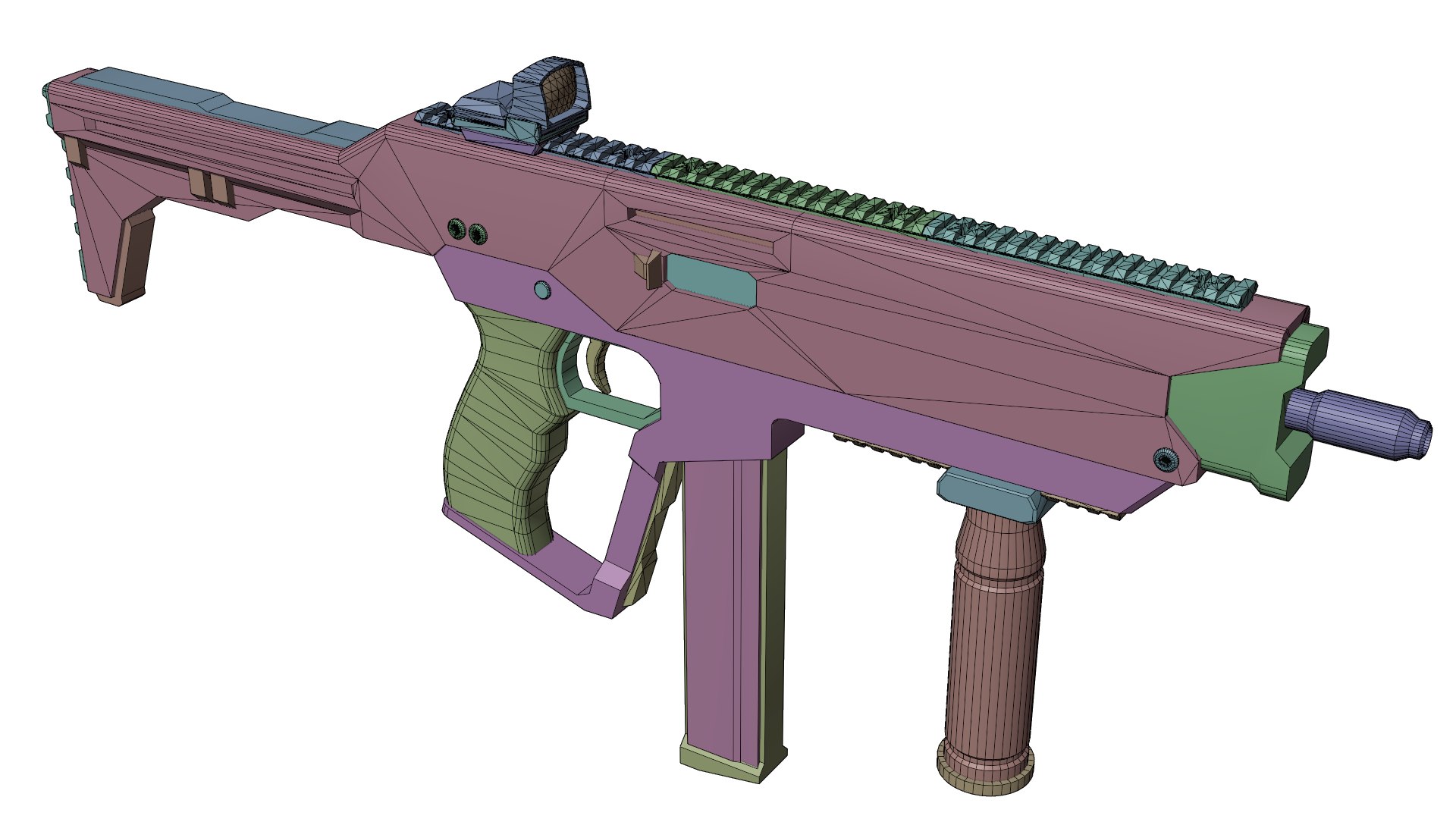 3D Futuristic SMG Compact Sci-Fi Submachine Gun - TurboSquid 2420806