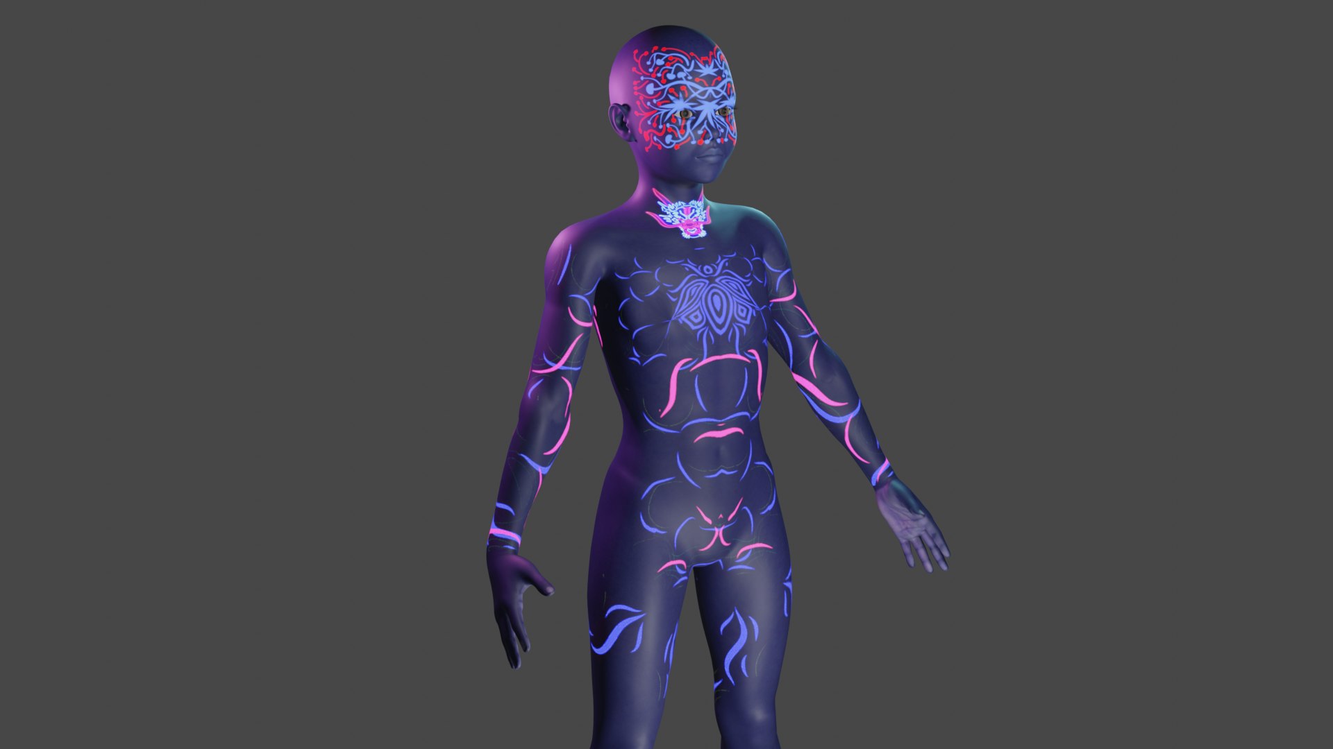 High Quality Neon Cyber Boy NFT Full Body 3D - TurboSquid 1977344