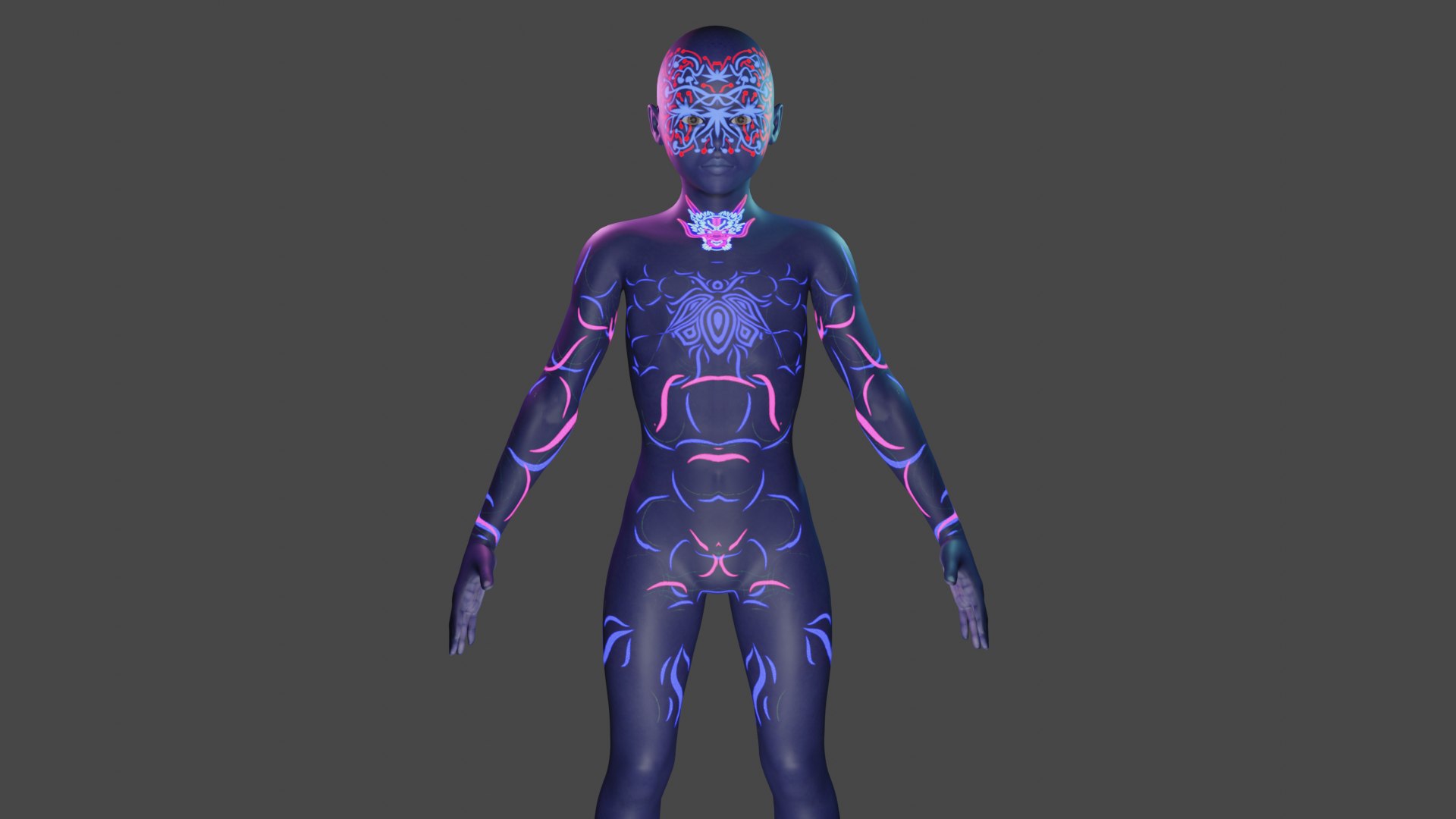 High Quality Neon Cyber Boy NFT Full Body 3D - TurboSquid 1977344