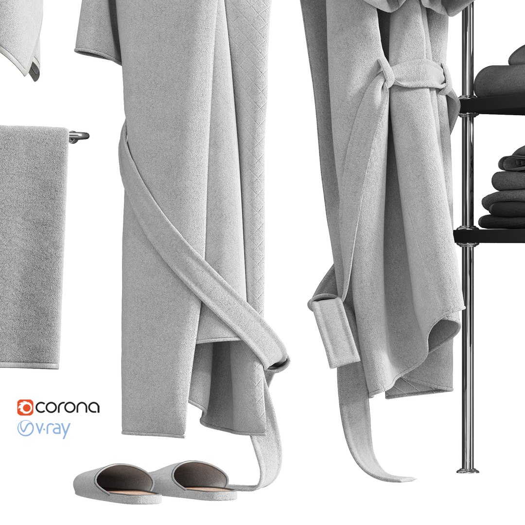 White Robe And Towels 3D Model - TurboSquid 1781930