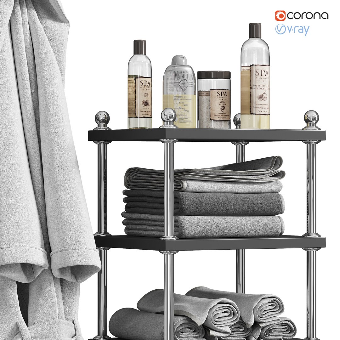 White Robe And Towels 3D Model - TurboSquid 1781930