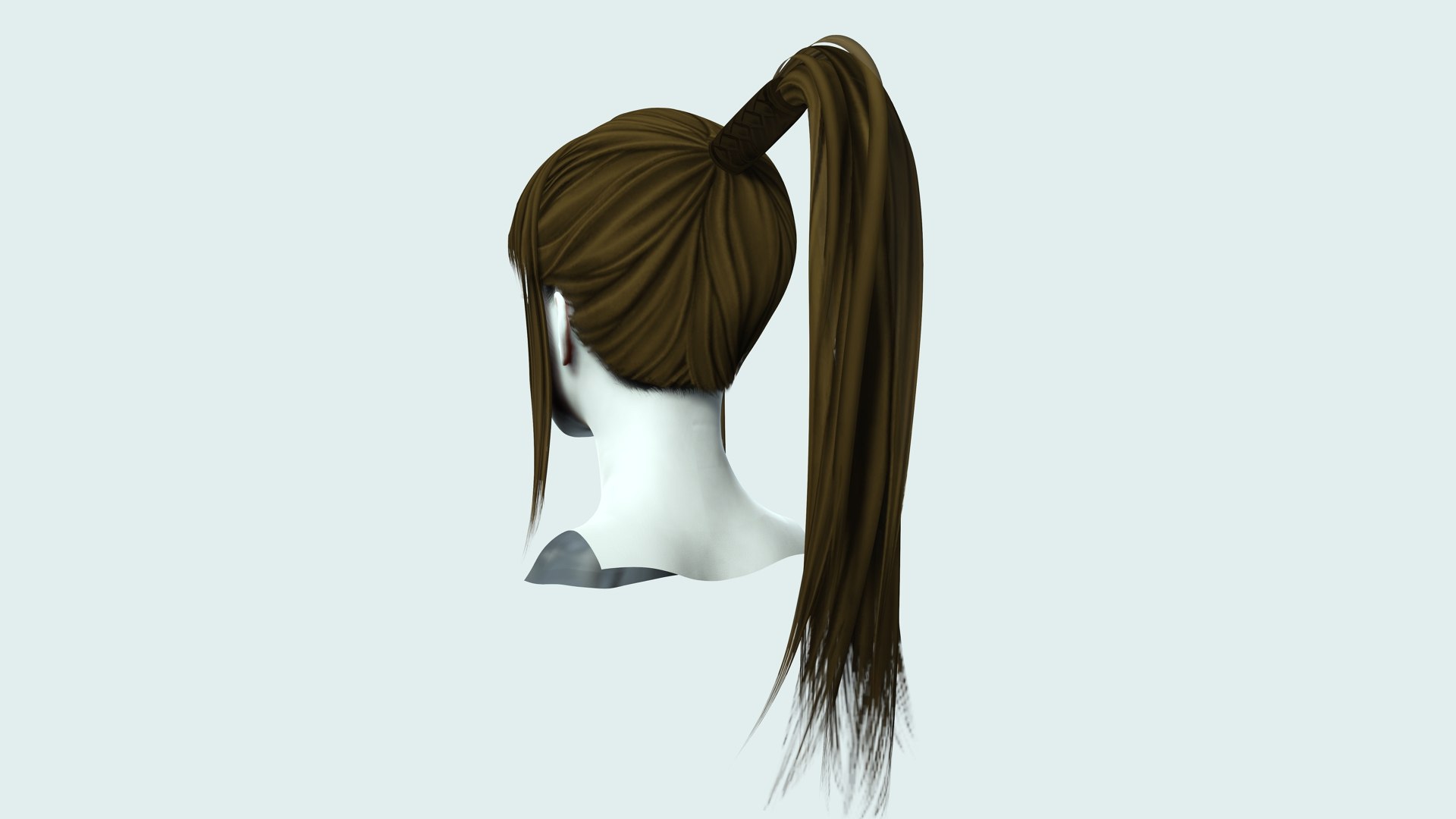 Female Ponytail Hair -Samurai Style Model - TurboSquid 2226334