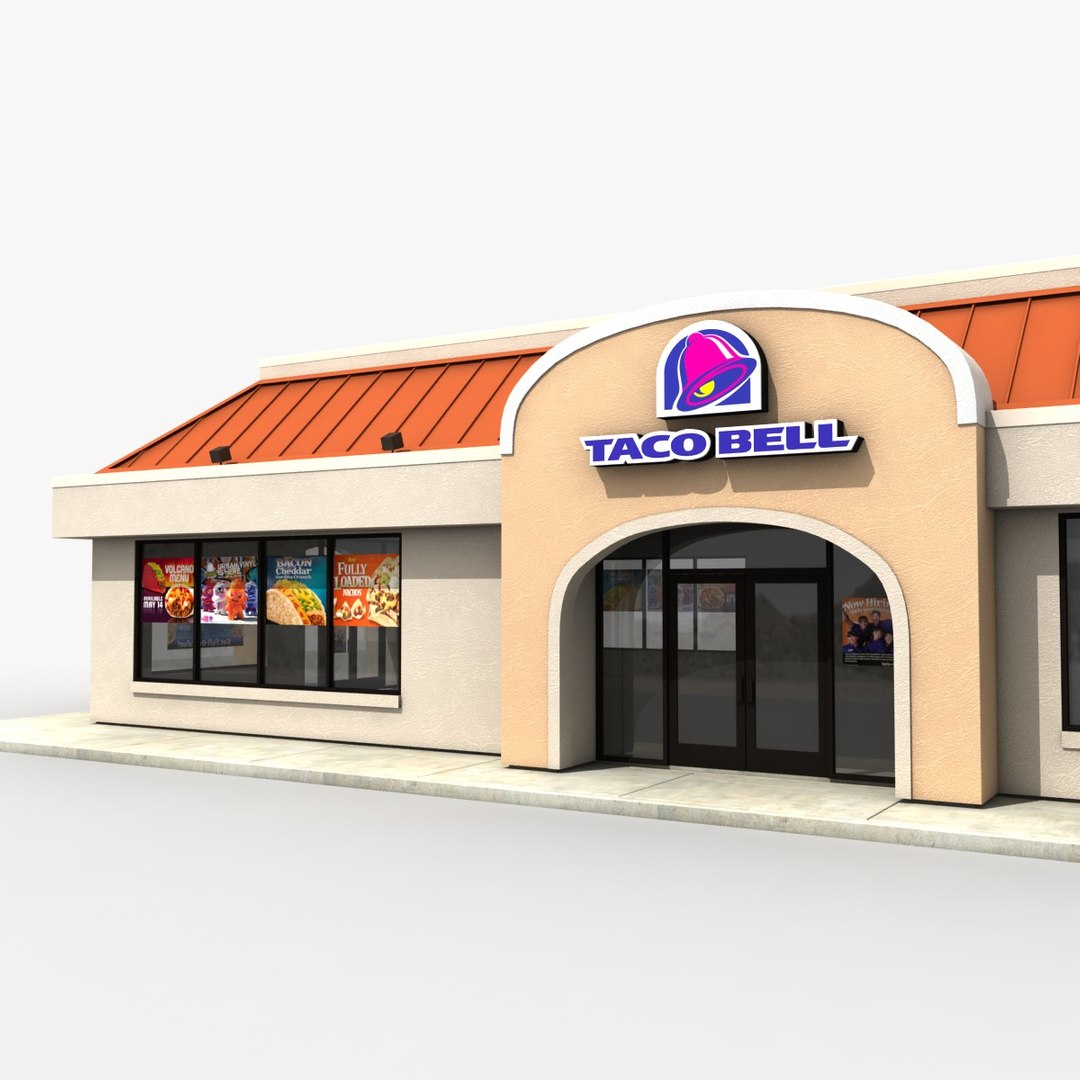 Taco Bell Restaurant Building 3d Model