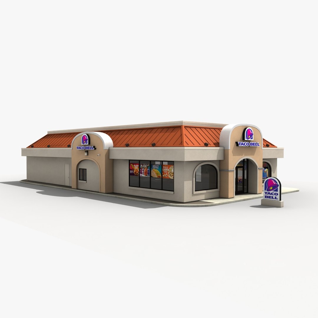 Taco Bell Restaurant Building 3d Model