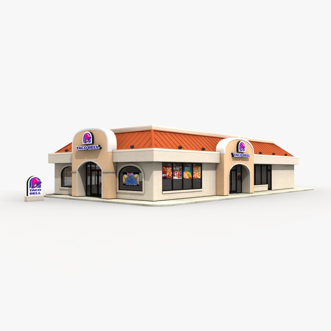 Taco Bell Restaurant Building 3d Model