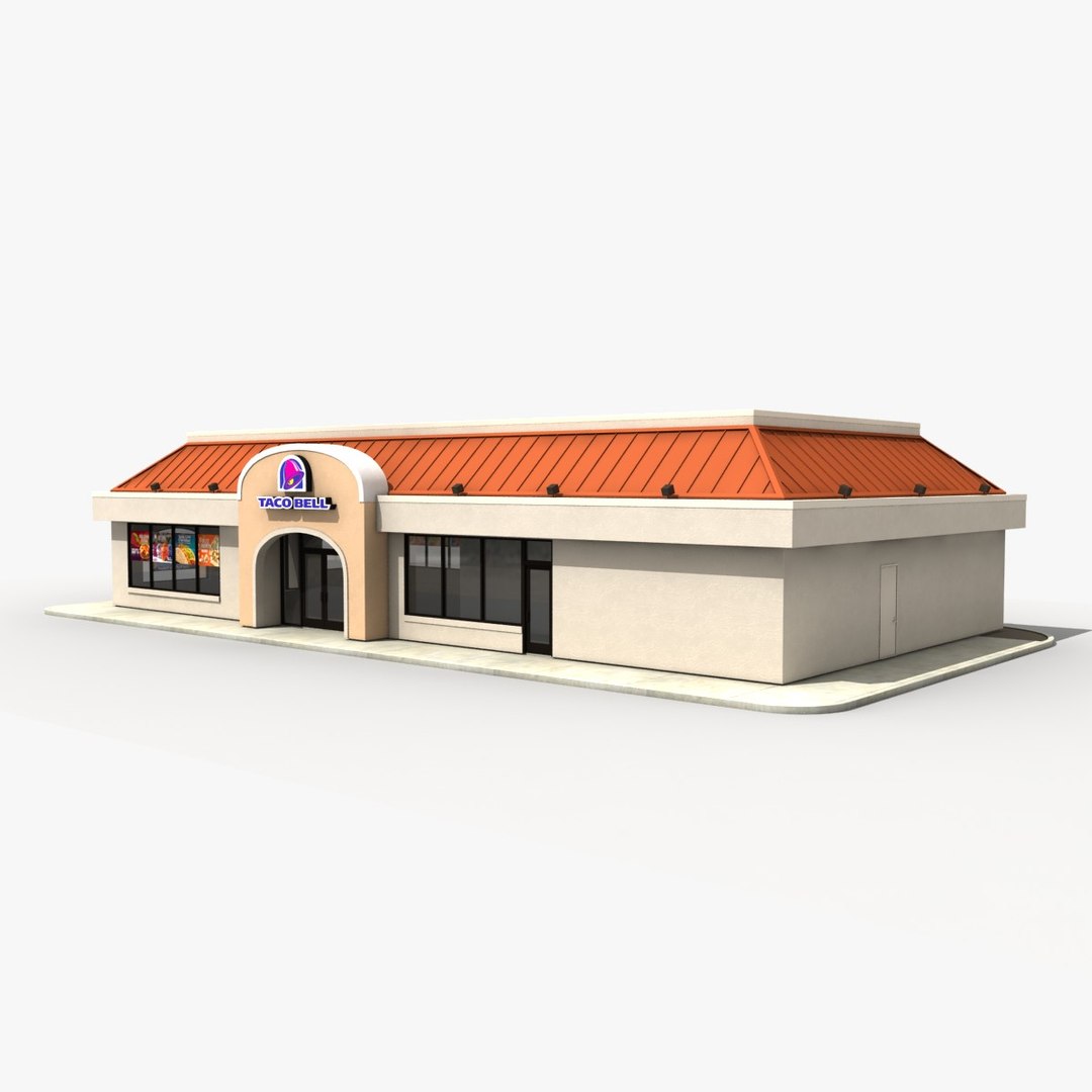 Taco Bell Restaurant Building 3d Model