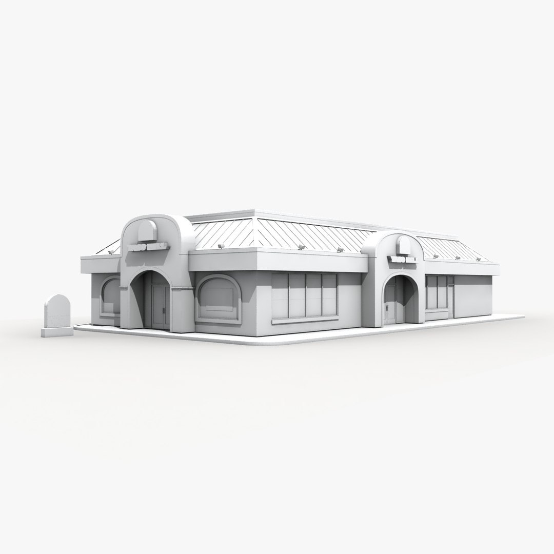 Taco Bell Restaurant Building 3d Model