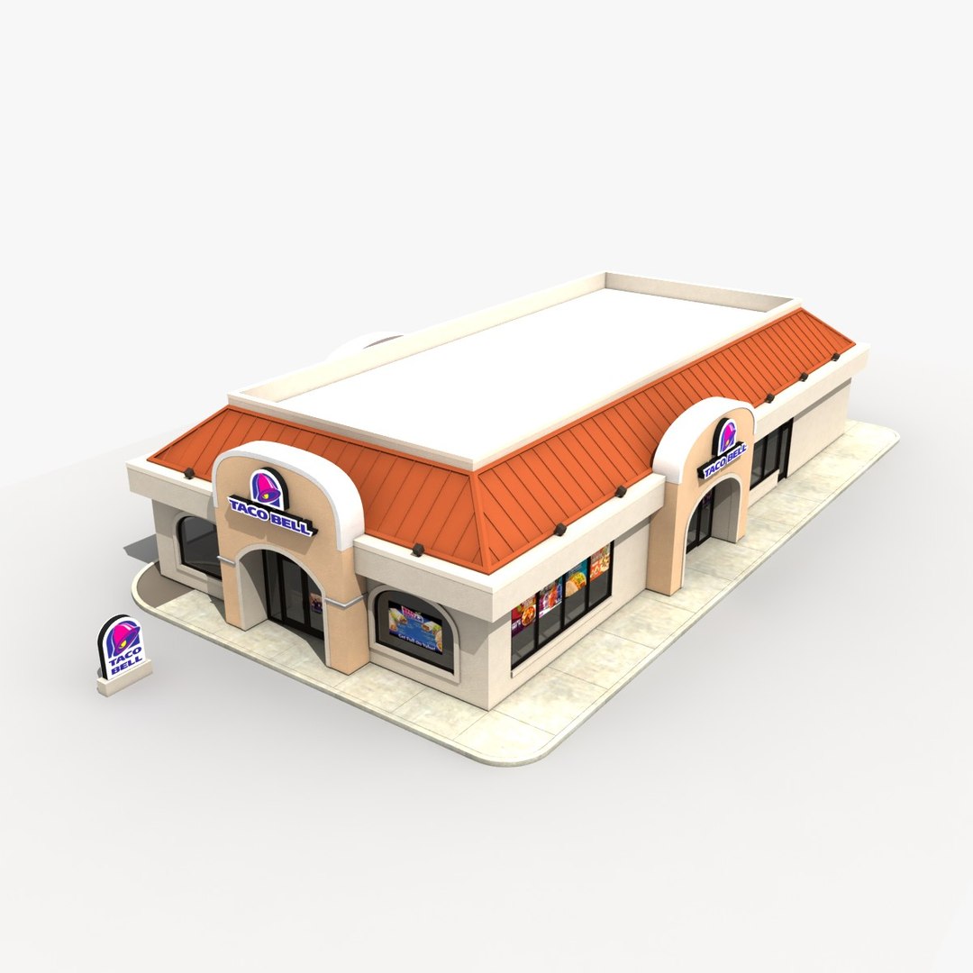 Taco Bell Restaurant Building 3d Model