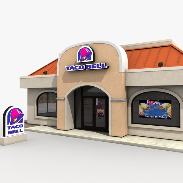 taco bell restaurant building 3d model