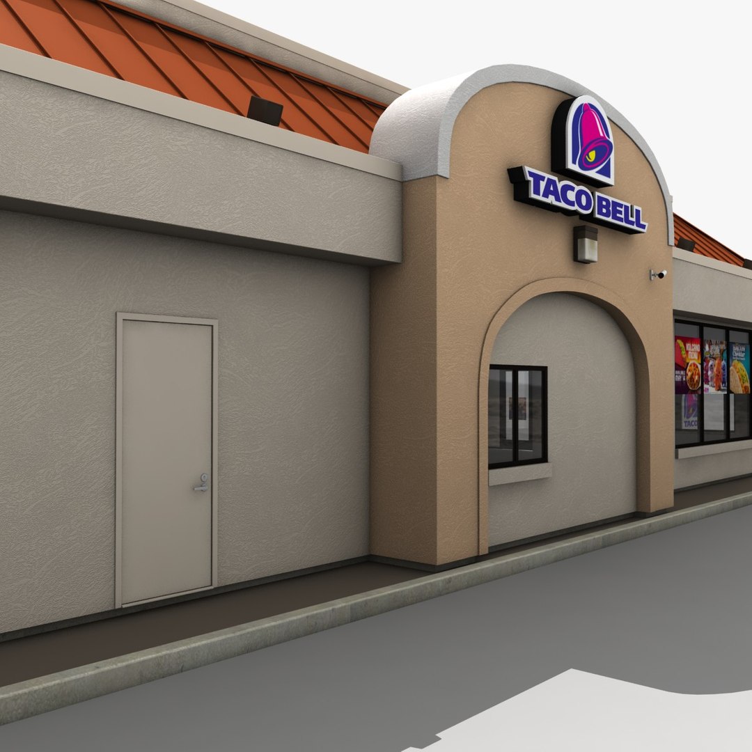 Taco Bell Restaurant Building 3d Model