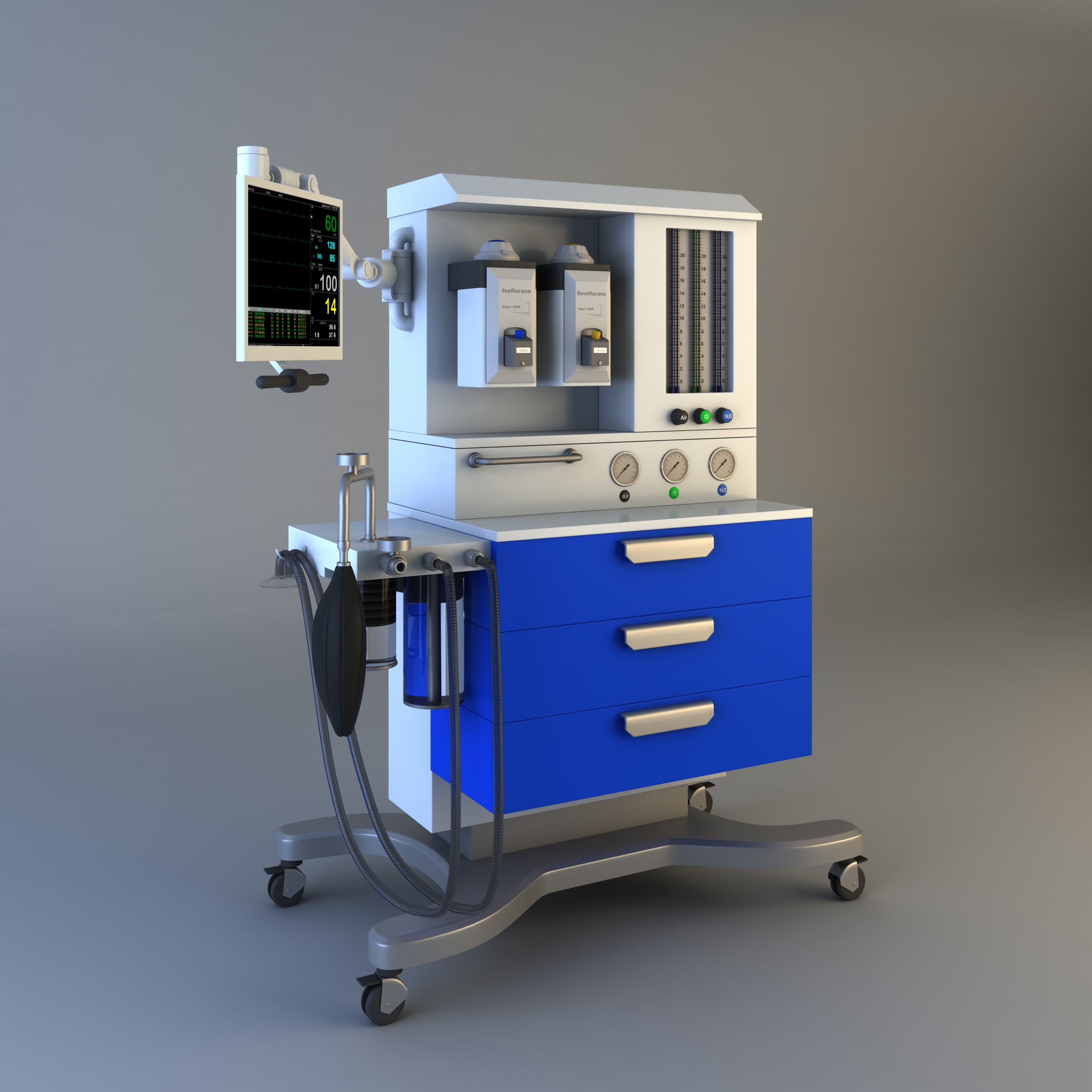 3d model anesthesia machine