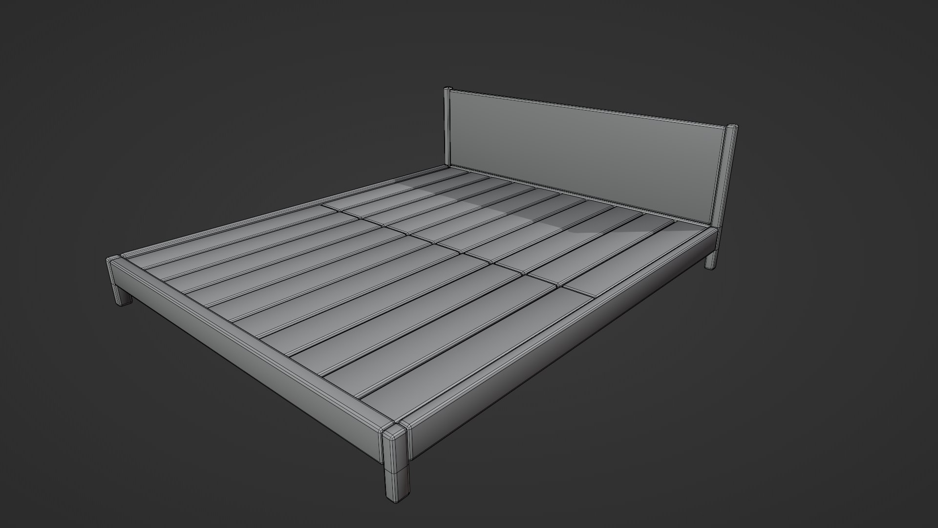Hinoki Wood Bed Frame 3D Model - TurboSquid 1966029