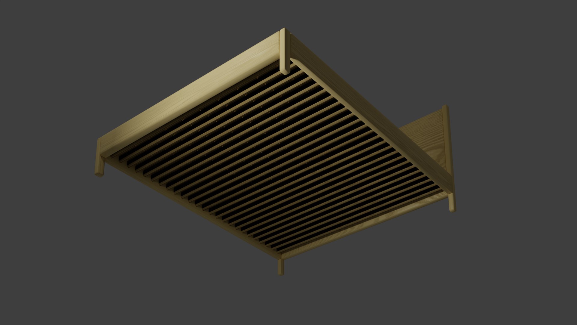 Hinoki Wood Bed Frame 3D Model - TurboSquid 1966029