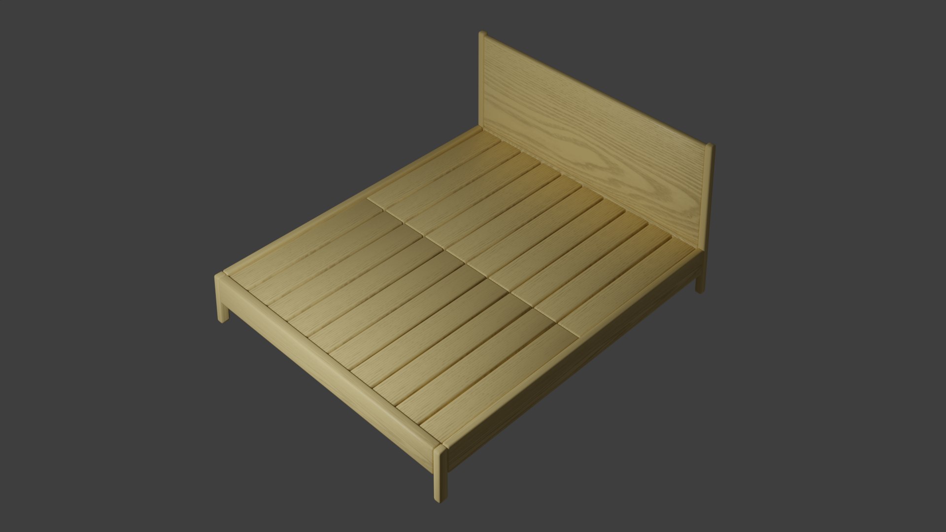 Hinoki Wood Bed Frame 3D Model - TurboSquid 1966029