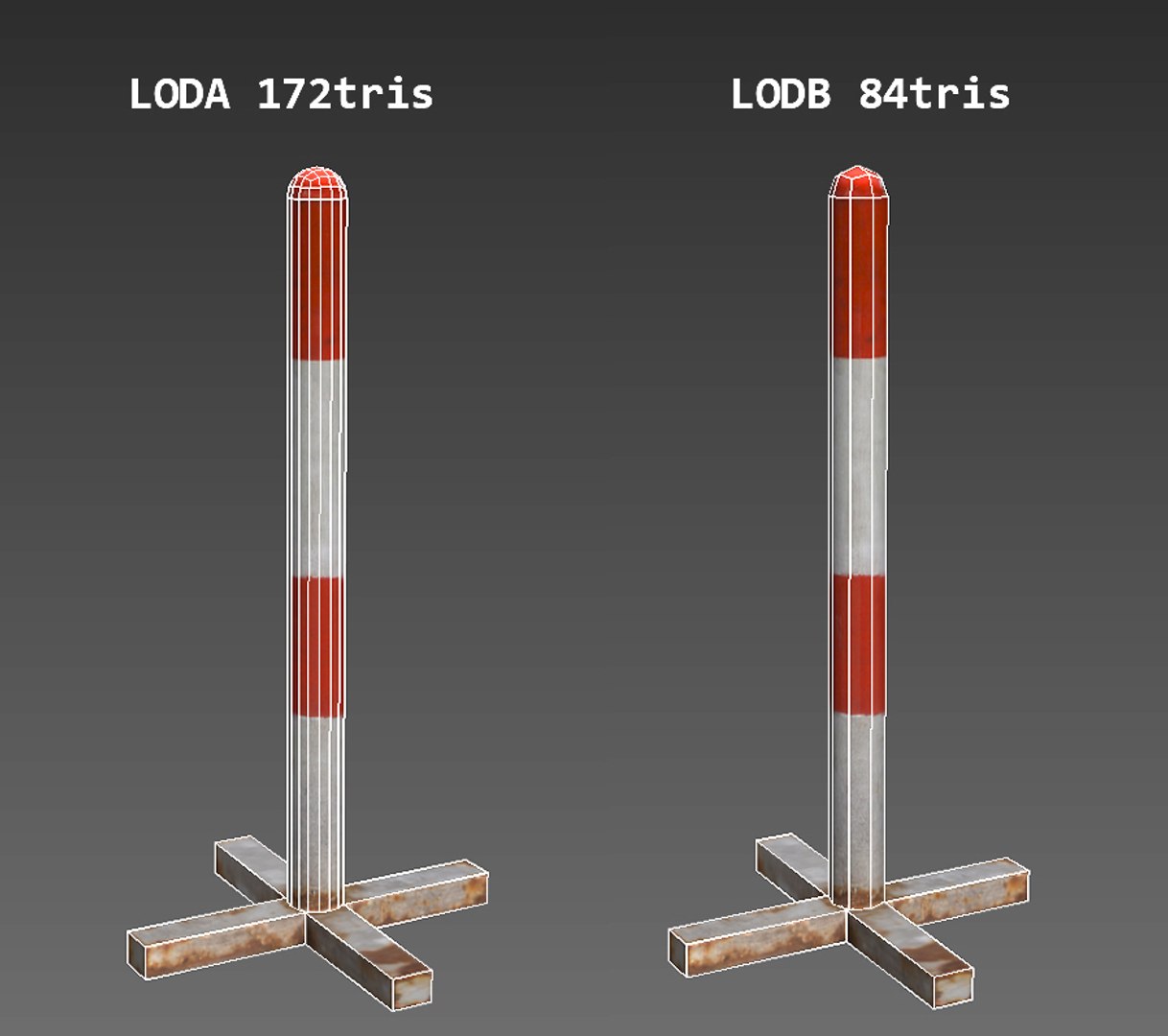 3d Road Metal Post Model