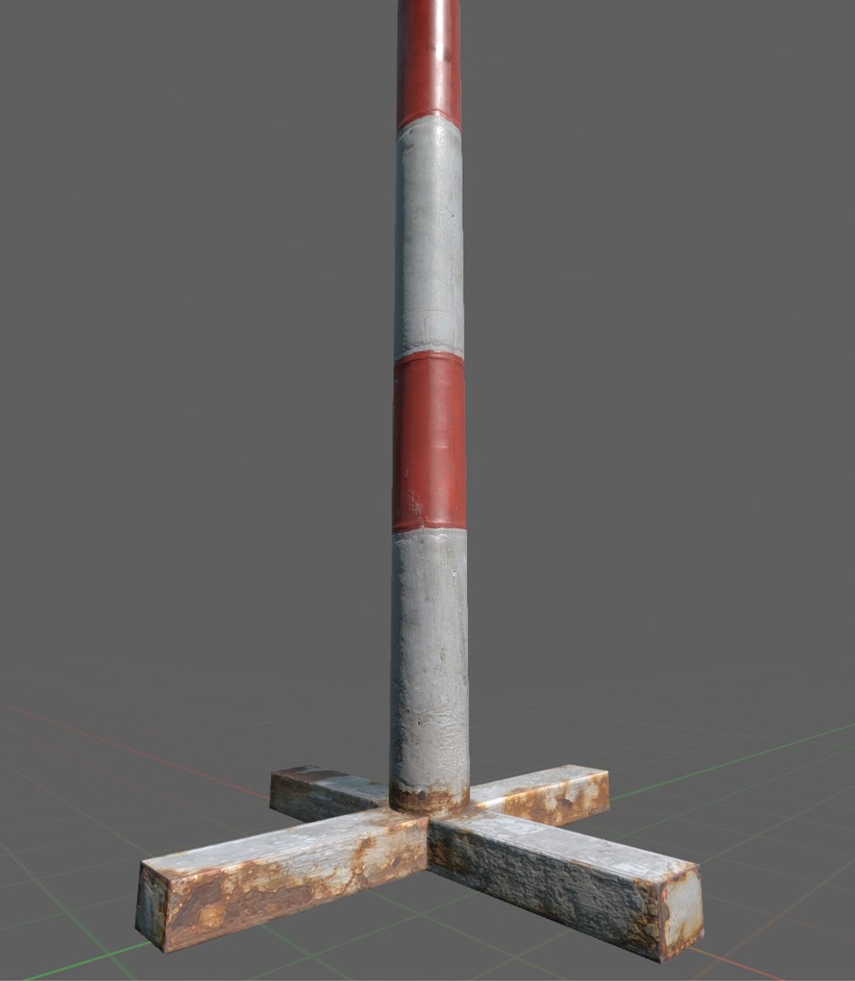 3d Road Metal Post Model