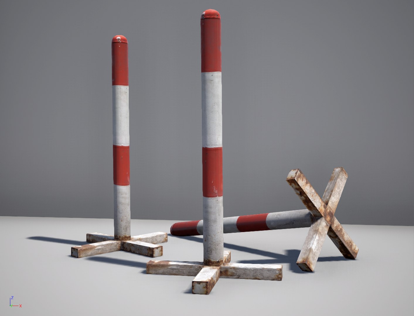 3d Road Metal Post Model
