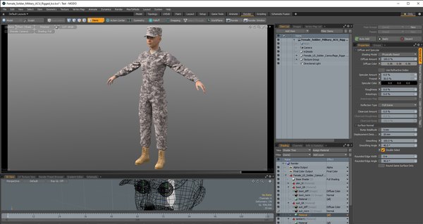 3D Female Soldier Military ACU Rigged for Modo - TurboSquid 1721962