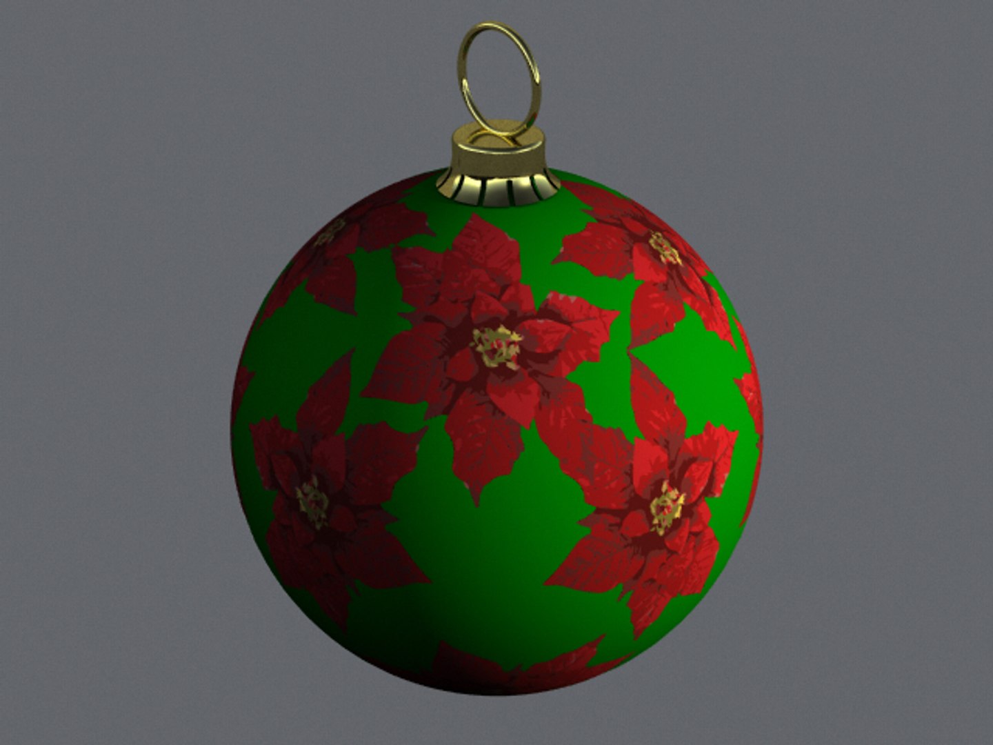 Christmas ornament ball poinsettias 3D model - TurboSquid 1360504