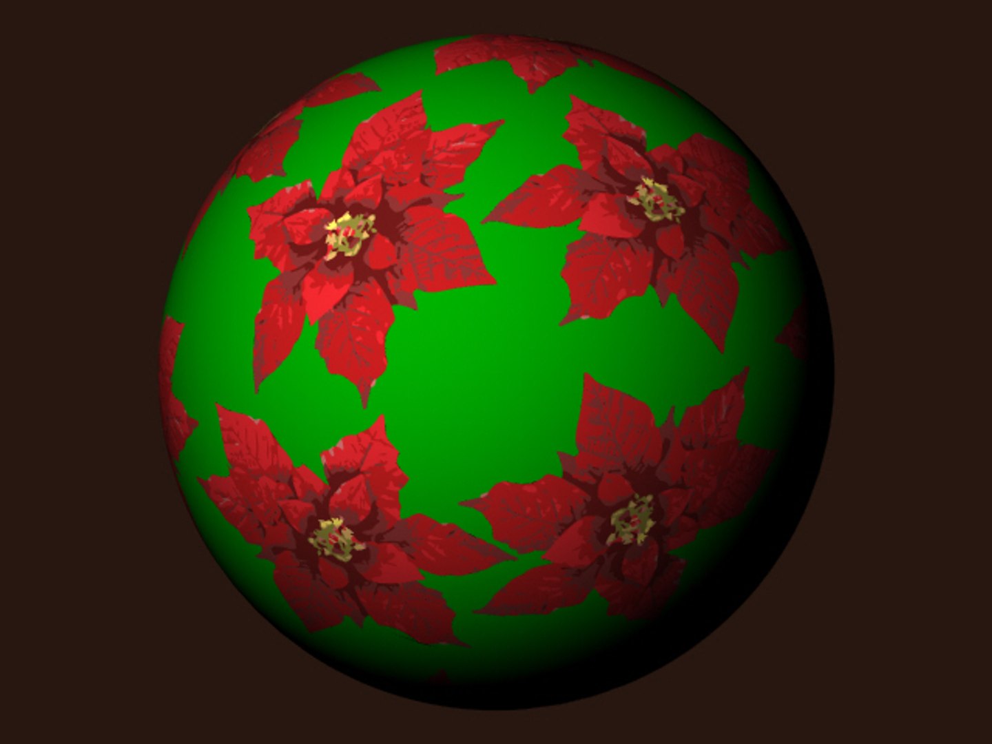 Christmas ornament ball poinsettias 3D model - TurboSquid 1360504