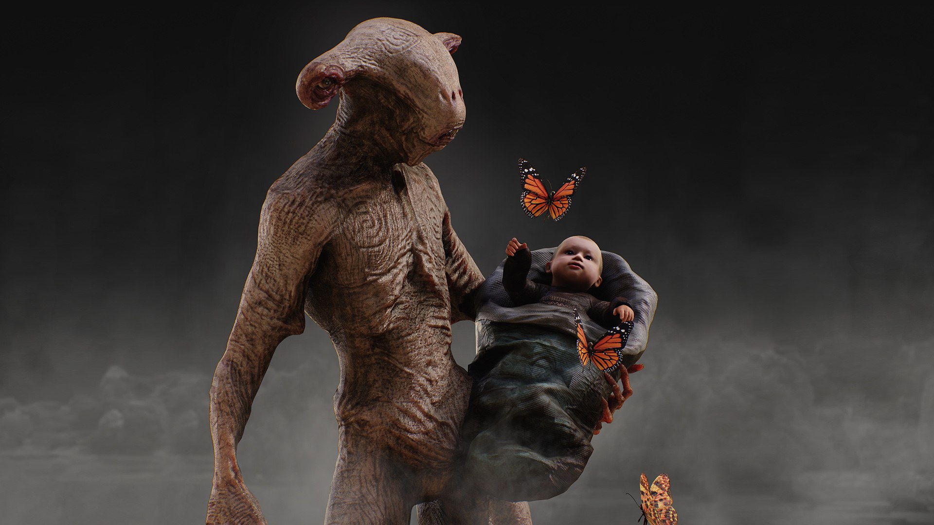 3D Pale Creature Model - TurboSquid 2380762