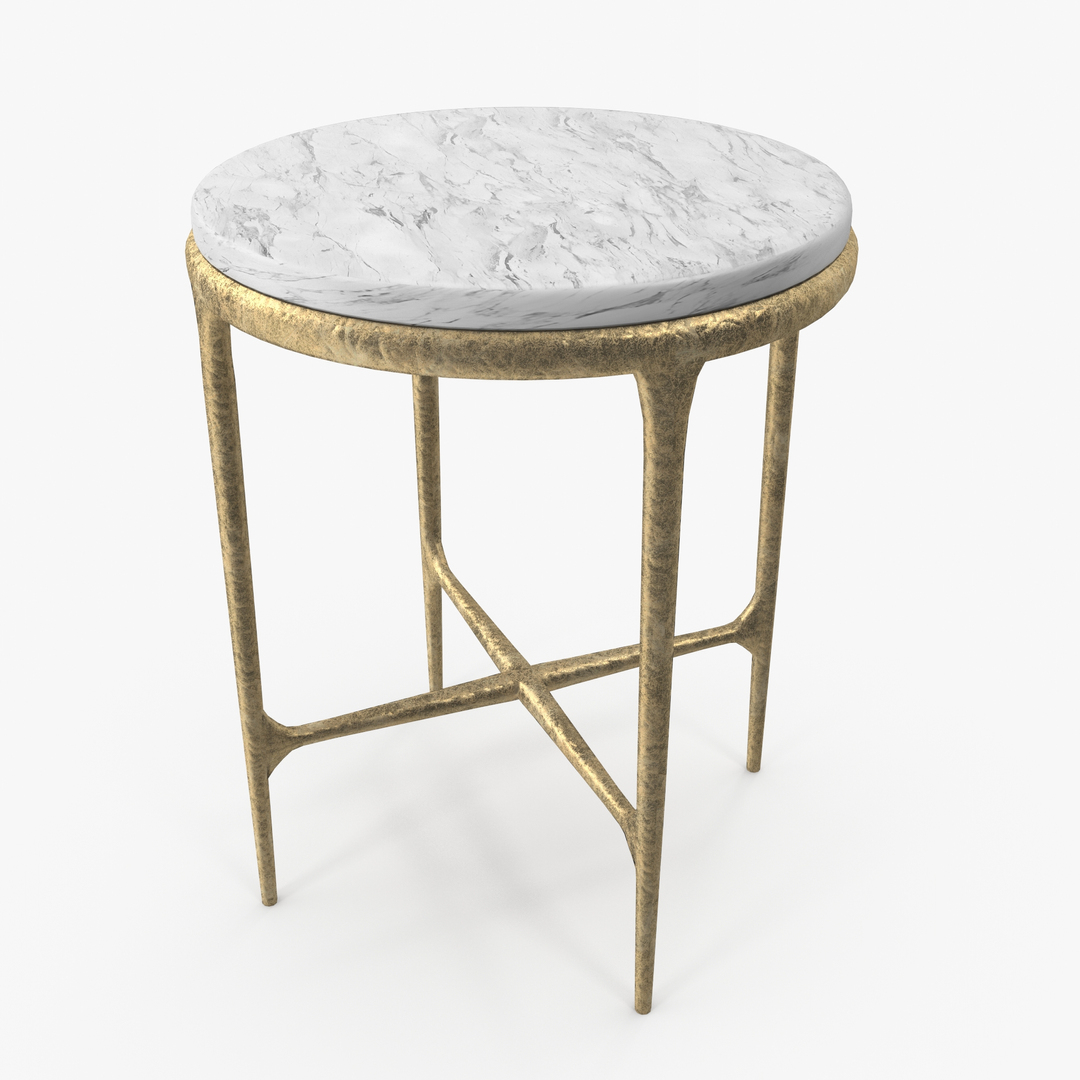 RH Thaddeus Forged BM Round Bedside Table 3D Model - TurboSquid 2437202