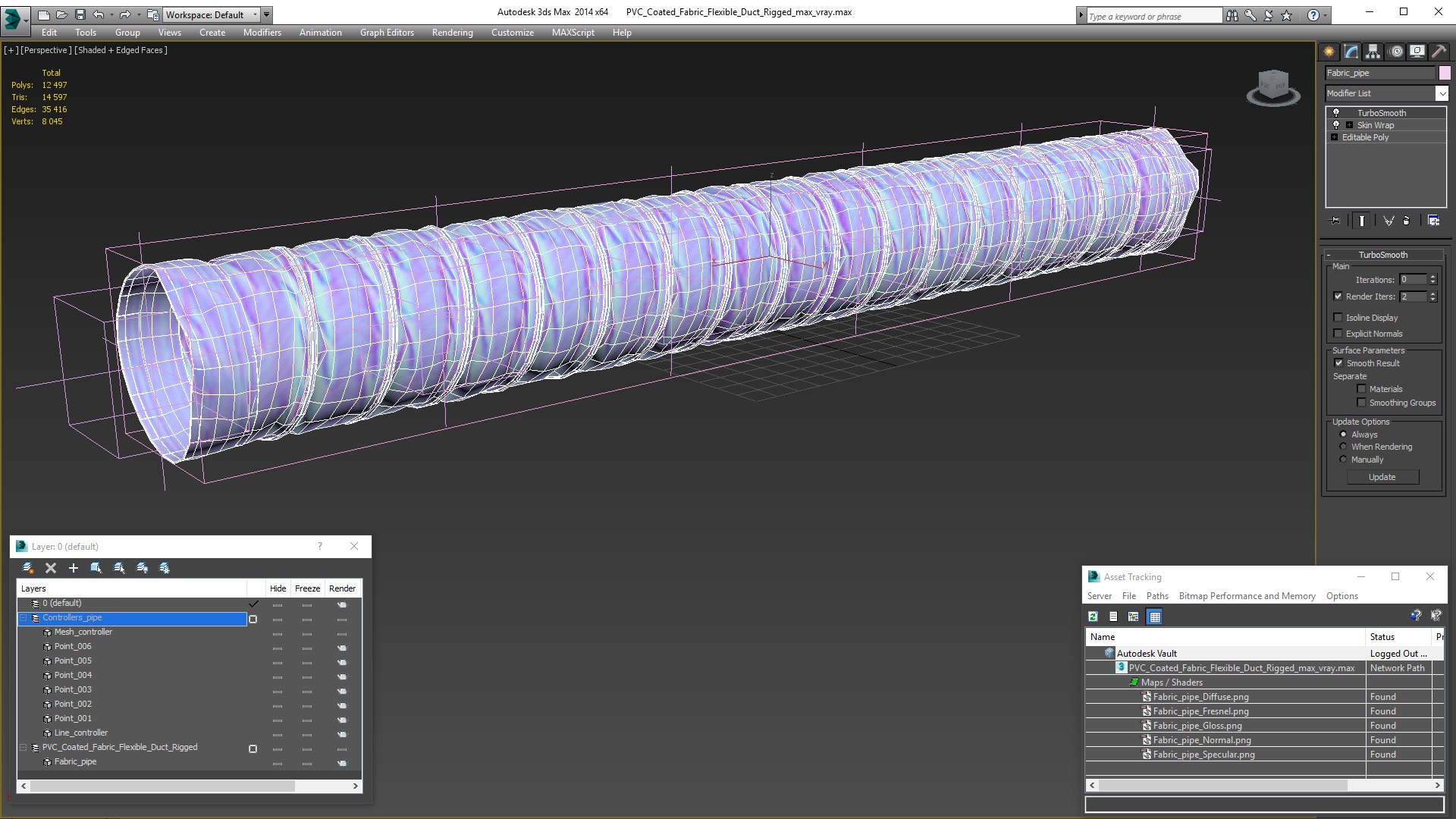 3D model PVC Coated Fabric Flexible Duct Rigged - TurboSquid 1846784