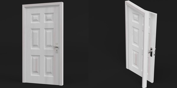 3d model raised panel door