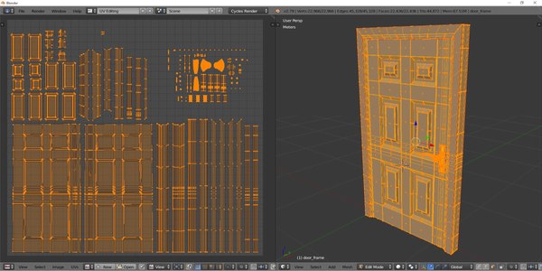 3d model raised panel door