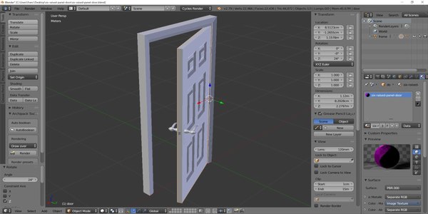 3d model raised panel door