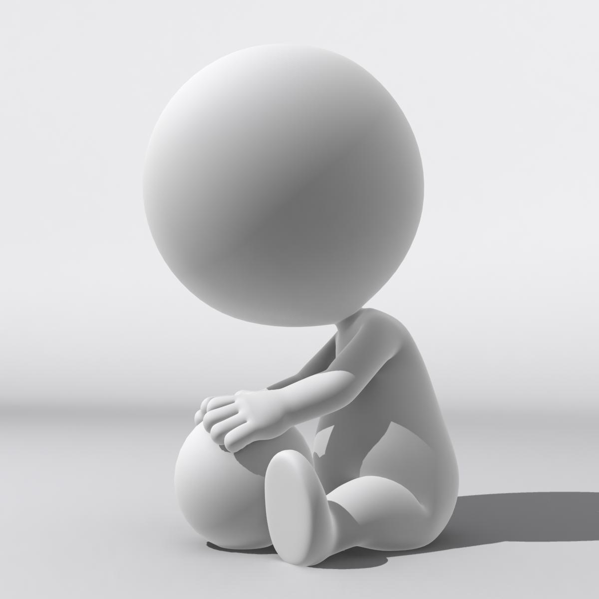 3d rigged biped baby dummy