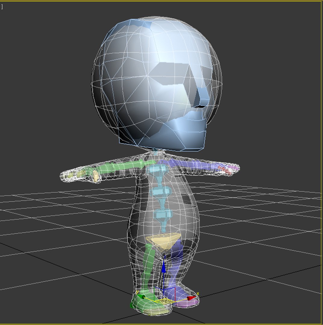 3d Rigged Biped Baby Dummy