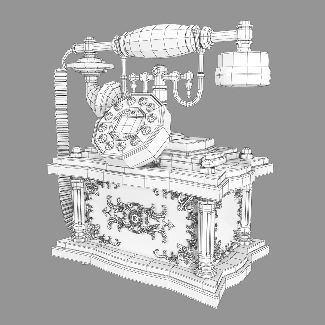 3d vintage telephone