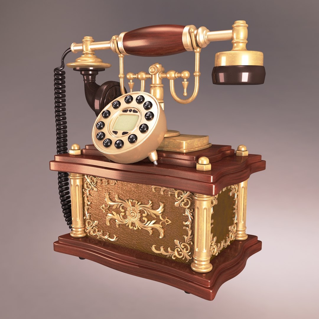 3d vintage telephone