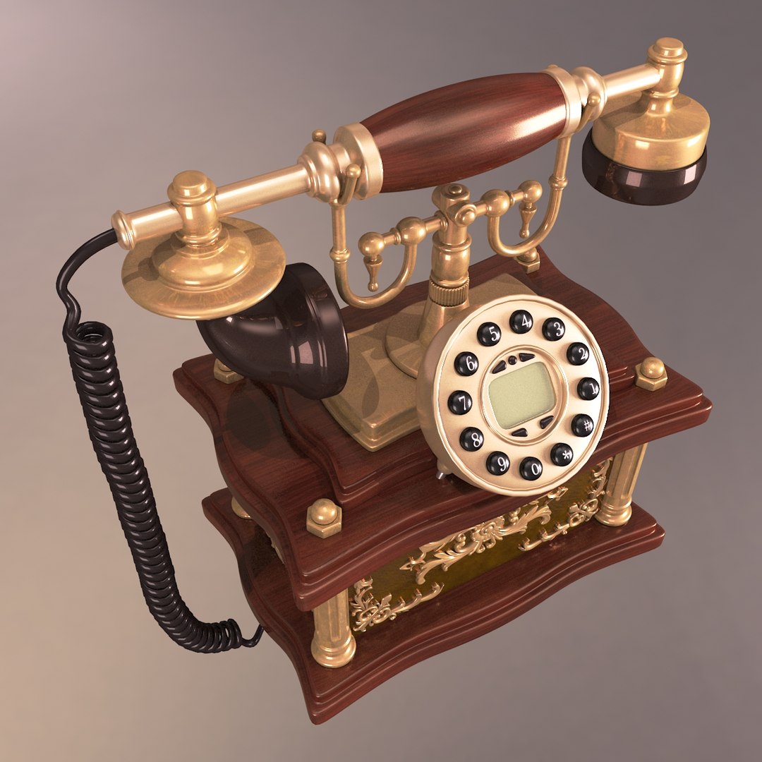 3d vintage telephone