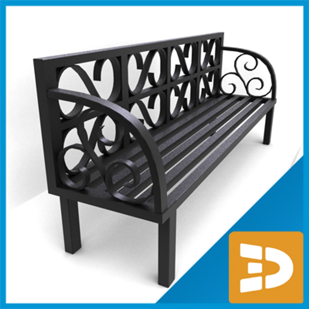 3d model bench metallic