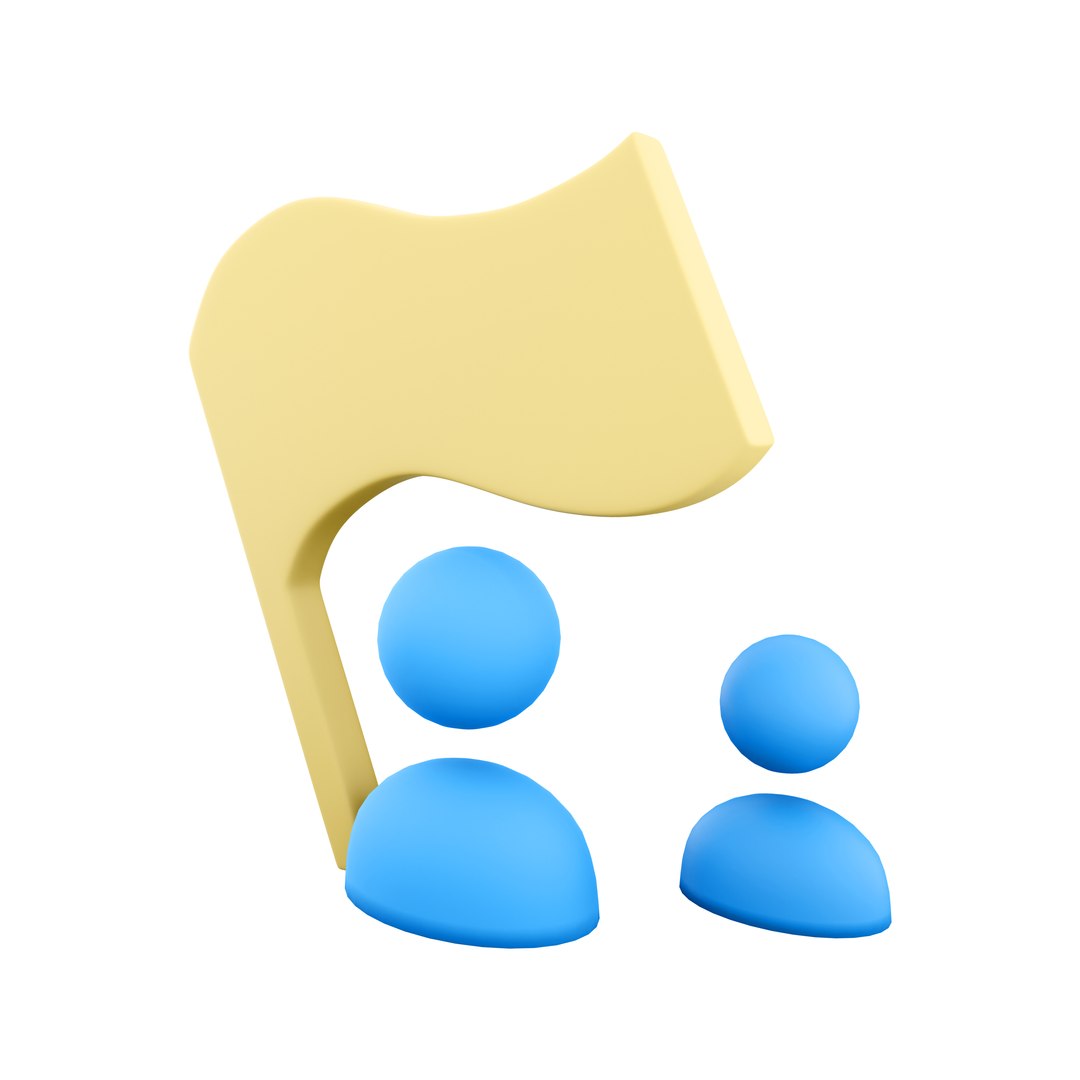 Fan flag icon 3D model - TurboSquid 2066411