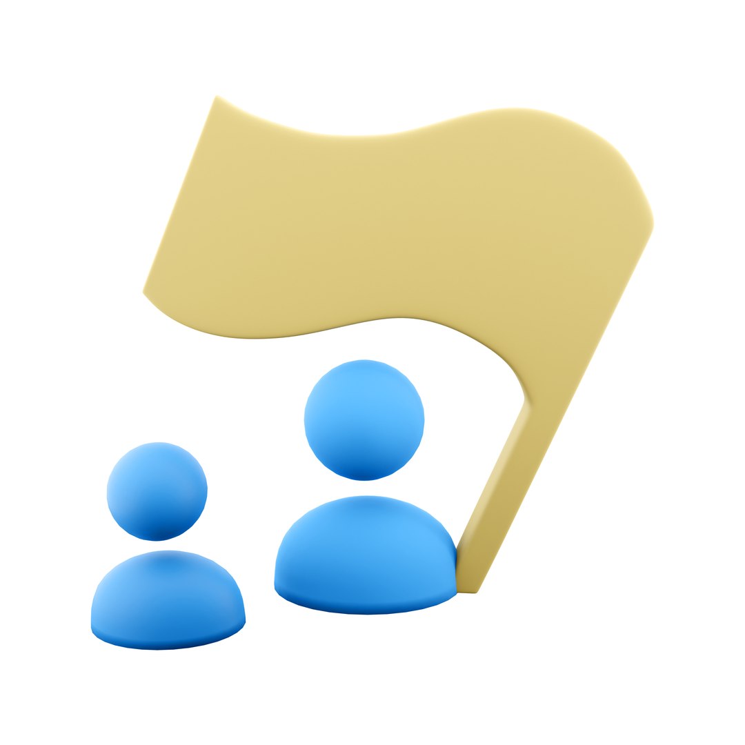 Fan flag icon 3D model - TurboSquid 2066411