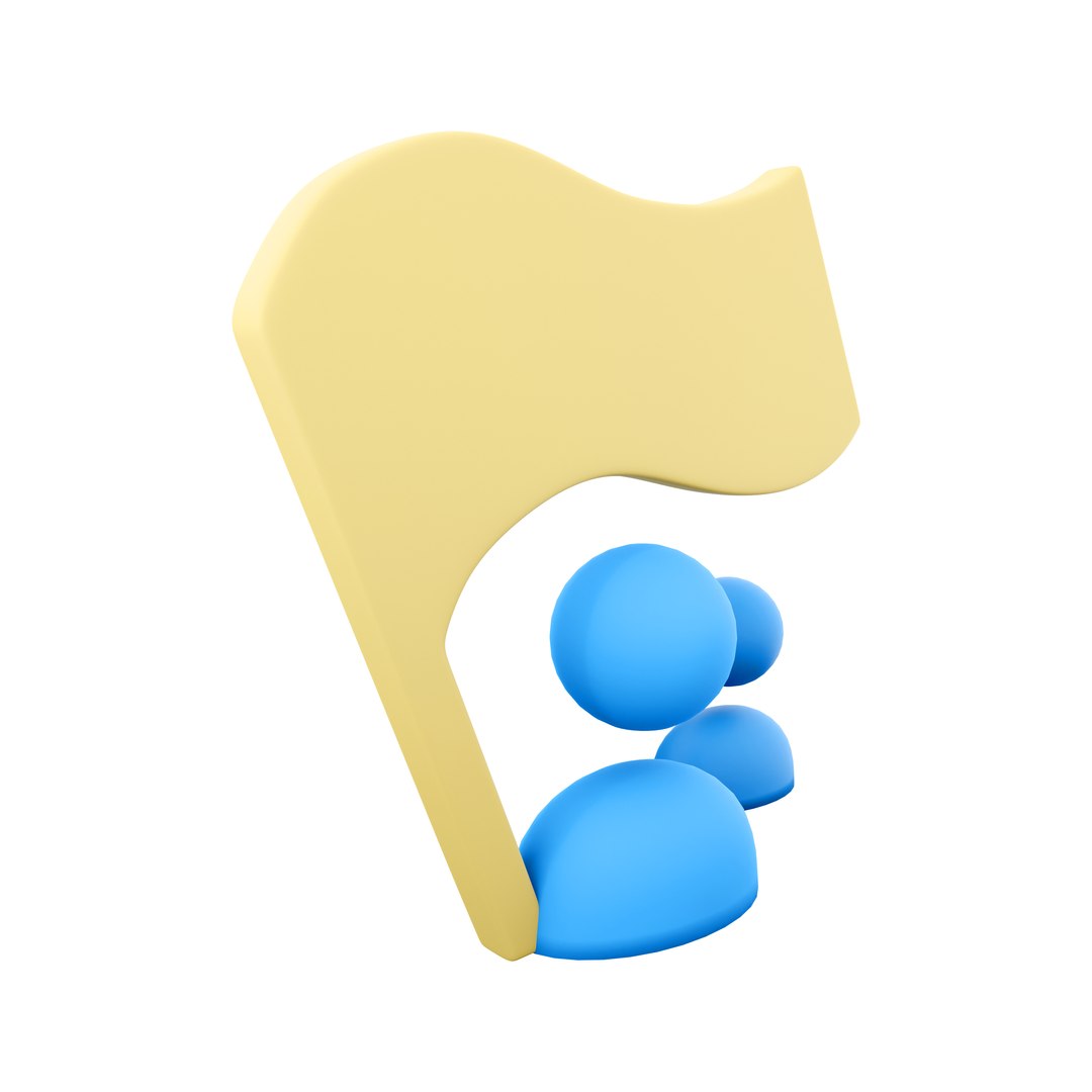 Fan flag icon 3D model - TurboSquid 2066411