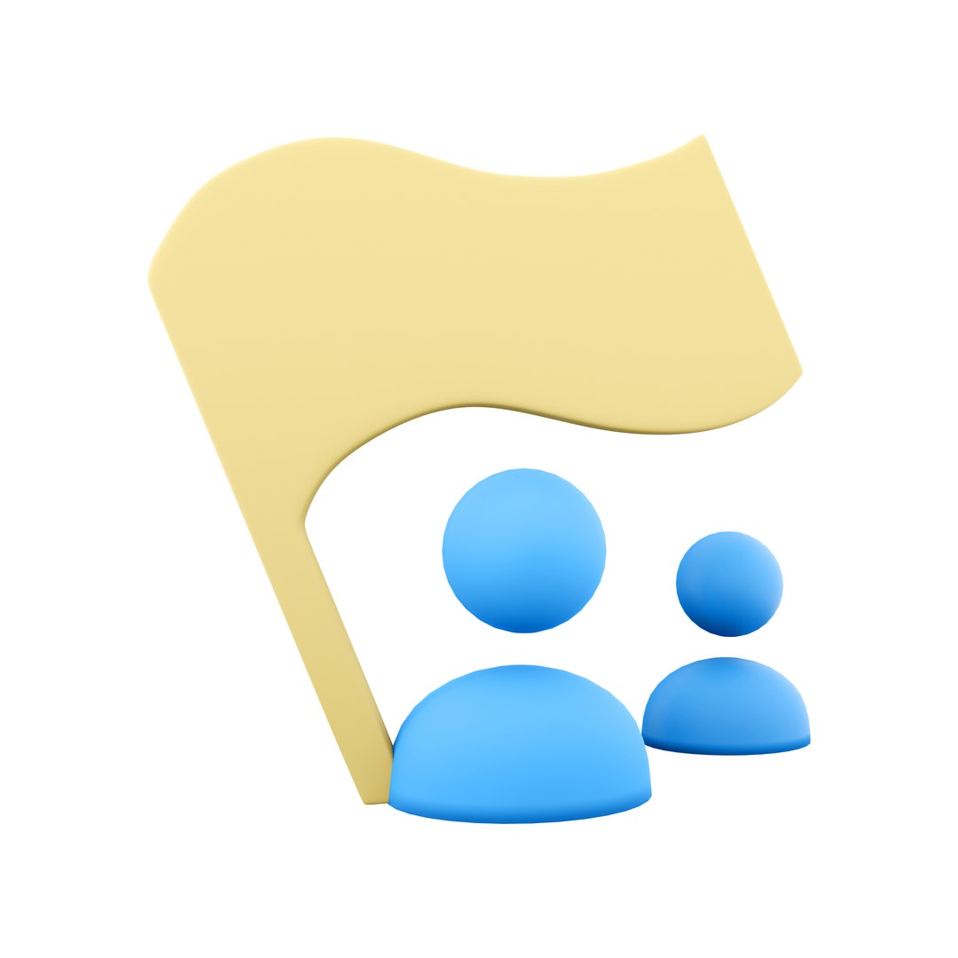 Fan flag icon 3D model - TurboSquid 2066411