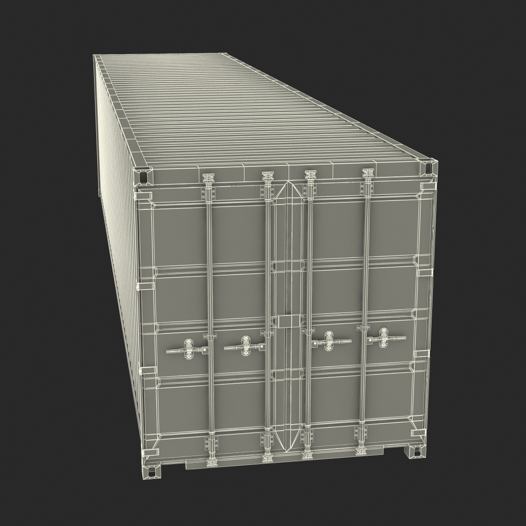 3d model of 40 ft iso container