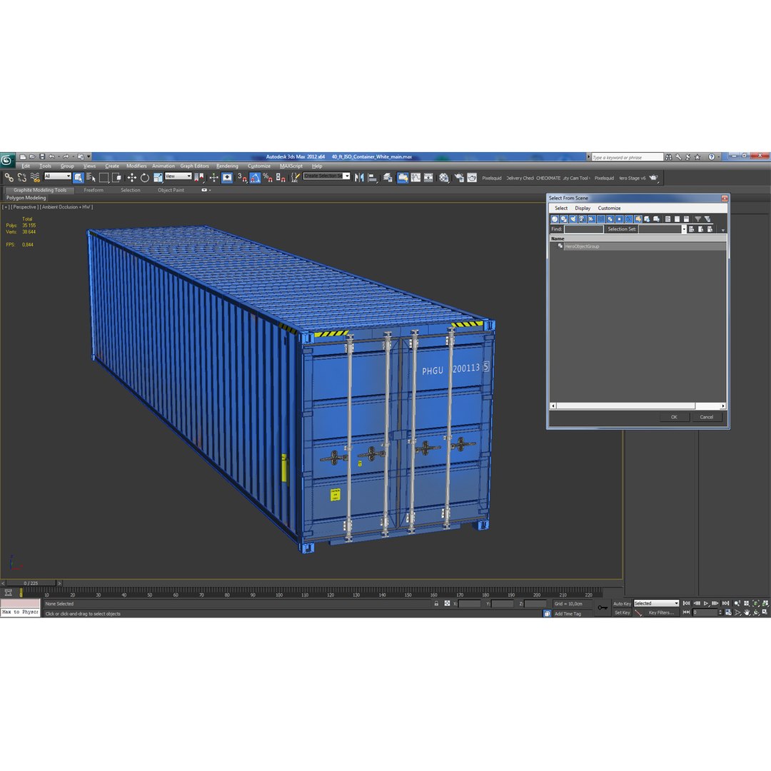 3d model of 40 ft iso container
