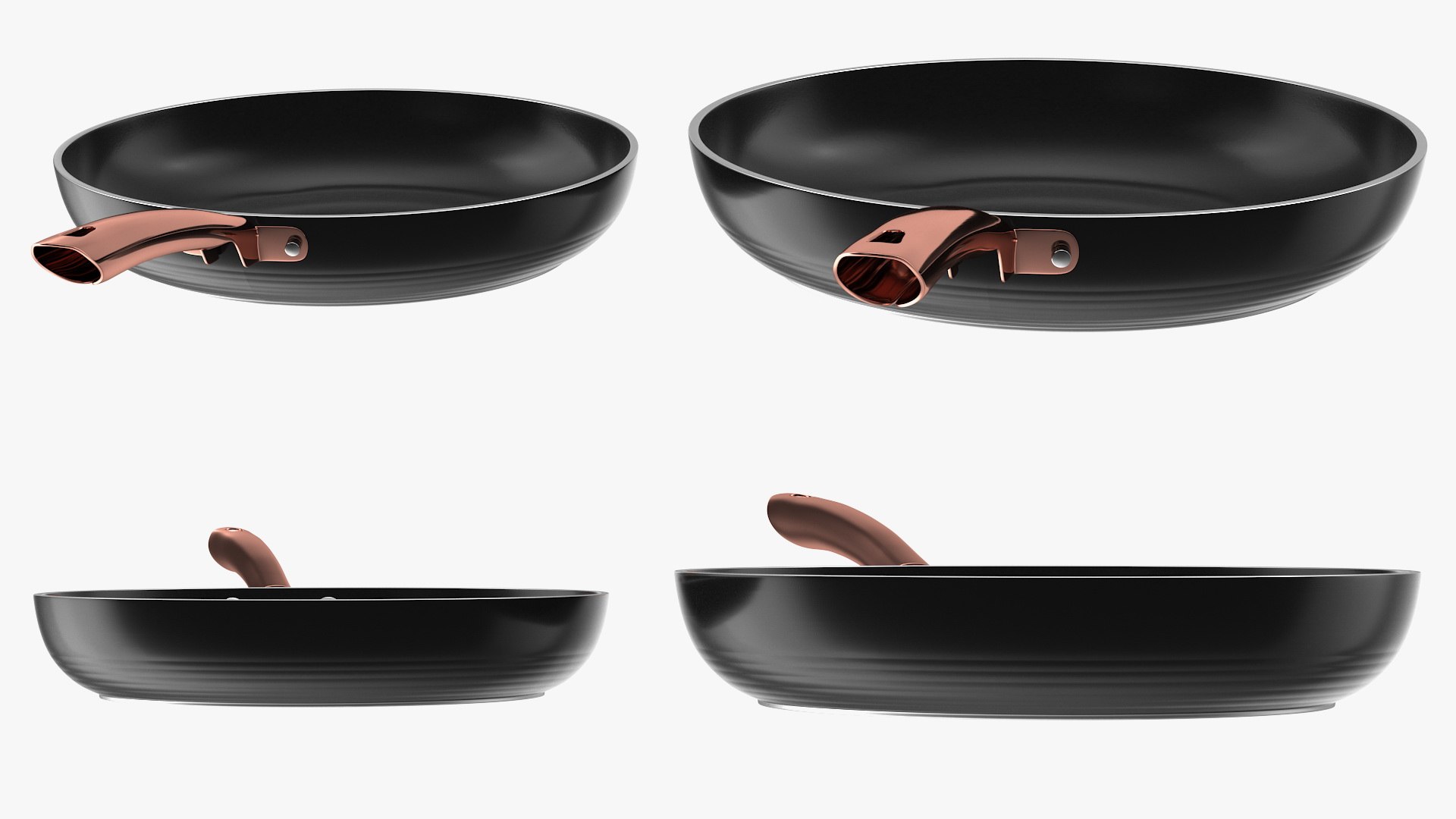 3D tower frying pan set model - TurboSquid 1546475