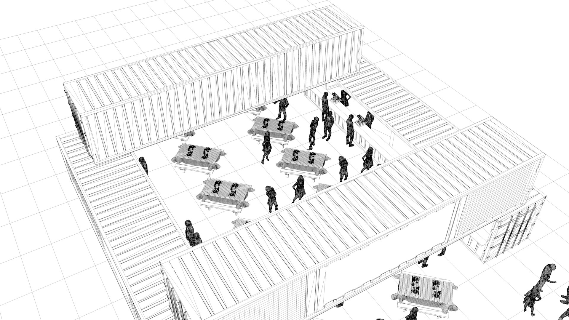 3D Container Restaurant Model - TurboSquid 1681926